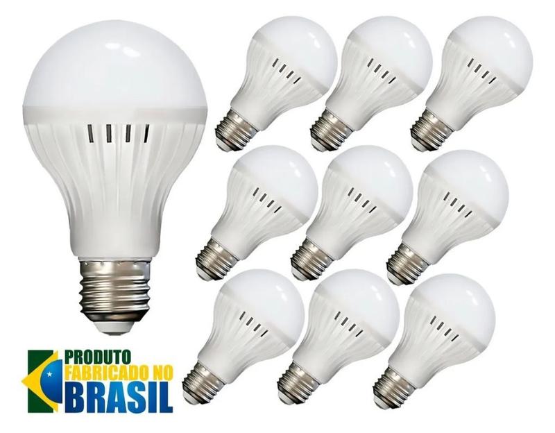 Kit 10 Lâmpada Led 9w Bulbo Soquete E27 Bivolt Branco Frio - LARTEC - Lâmpada - Magazine Luiza