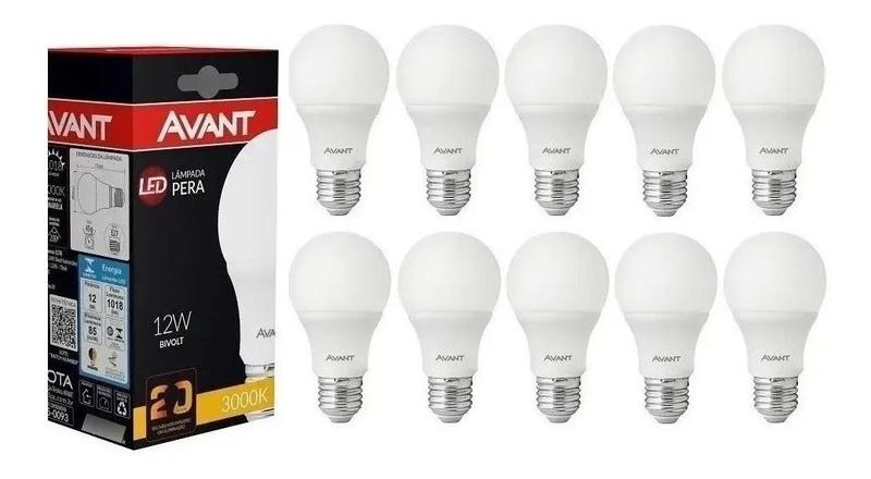 Kit 10 Lampada Led Bulbo 12w E27 Branca Quente 3000k Amarela - Avant - Lâmpada de LED - Magazine ...