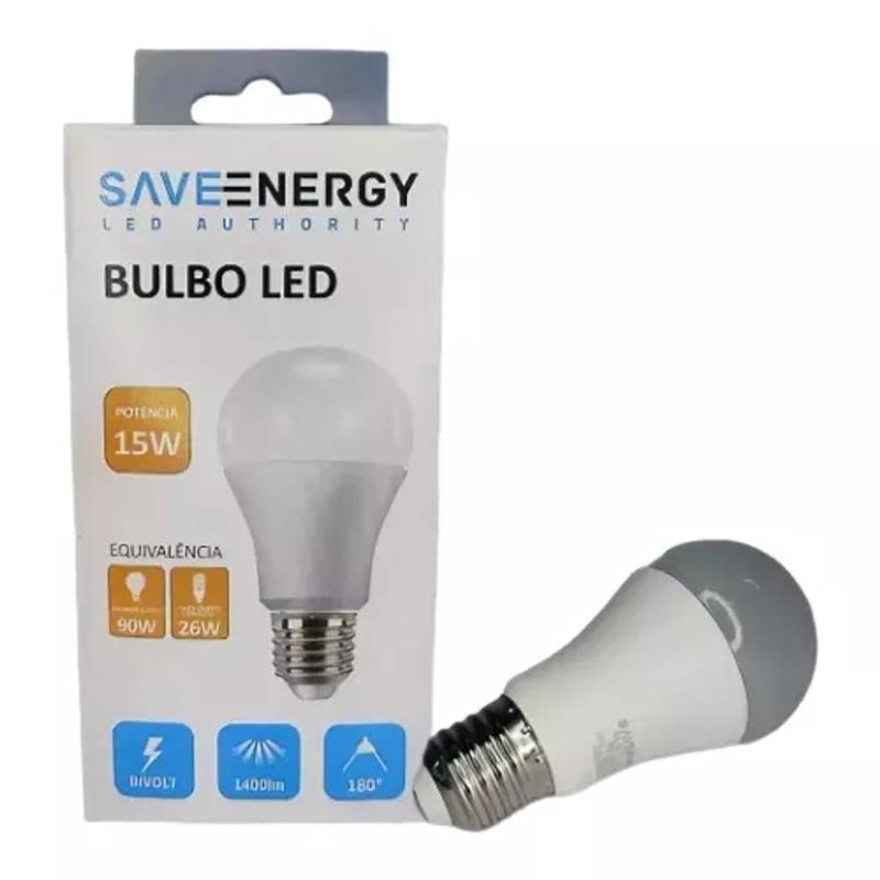 Kit 10 Lâmpadas Led 15w Bulbo Branco Frio 6500k - Save Energy - Lâmpada - Magazine Luiza