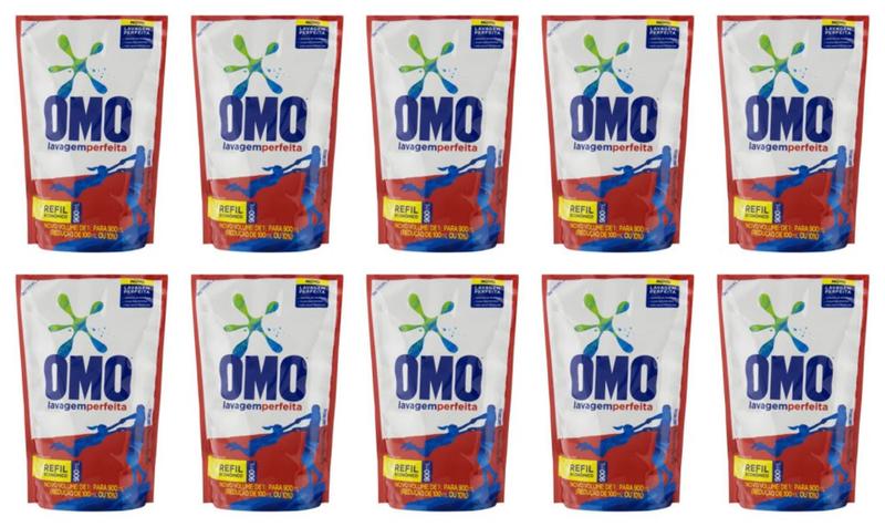 kit 10 Lava-Roupas Líquido Lavagem Perfeita Refil Econômico sachê 900ml ...