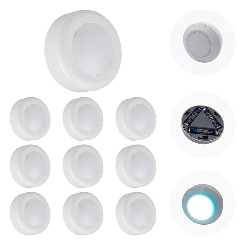Kit 10 Luminária Smart Led Touch Redonda Para Parede,Teto Armário Sem ...