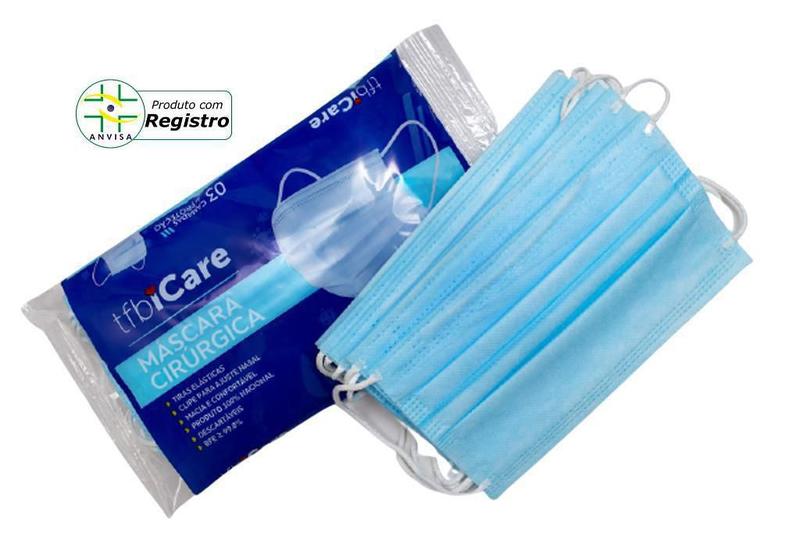 Kit 10 Máscaras Cirúrgica Camada Tripla Proteção Selo Anvisa - Tfb ...