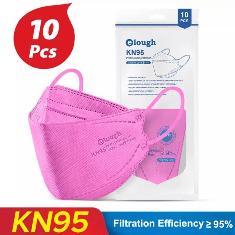 Kit 10 Máscaras n95 3d Boca De Peixe Reutilizavel kN95 ffp2 4d europeu Elough Rosa Pink ...