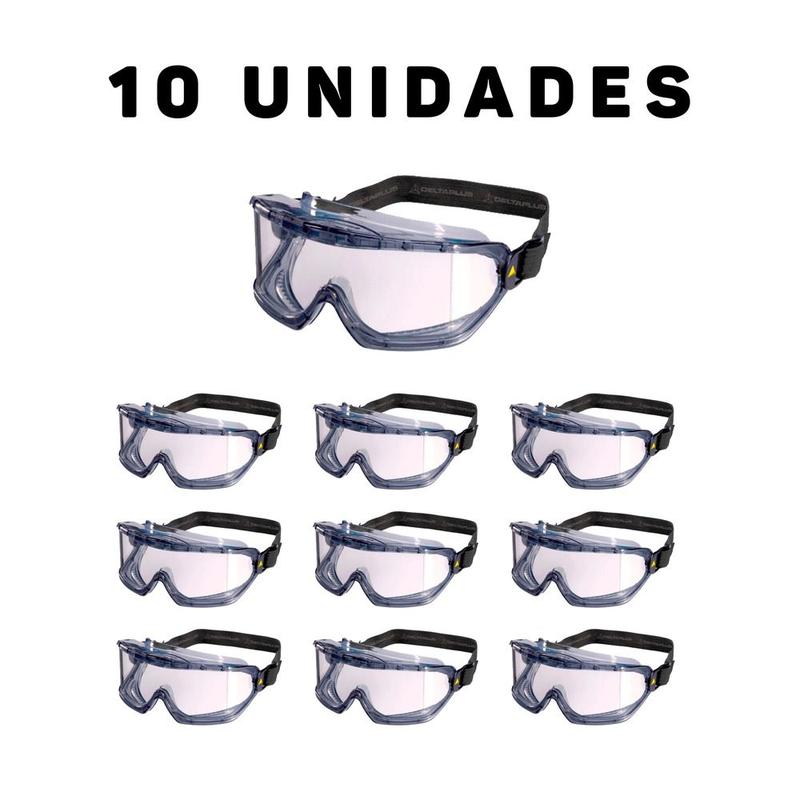 Kit 10 Óculos de segurança ampla visão - Galeras Clear - Delta Plus ...