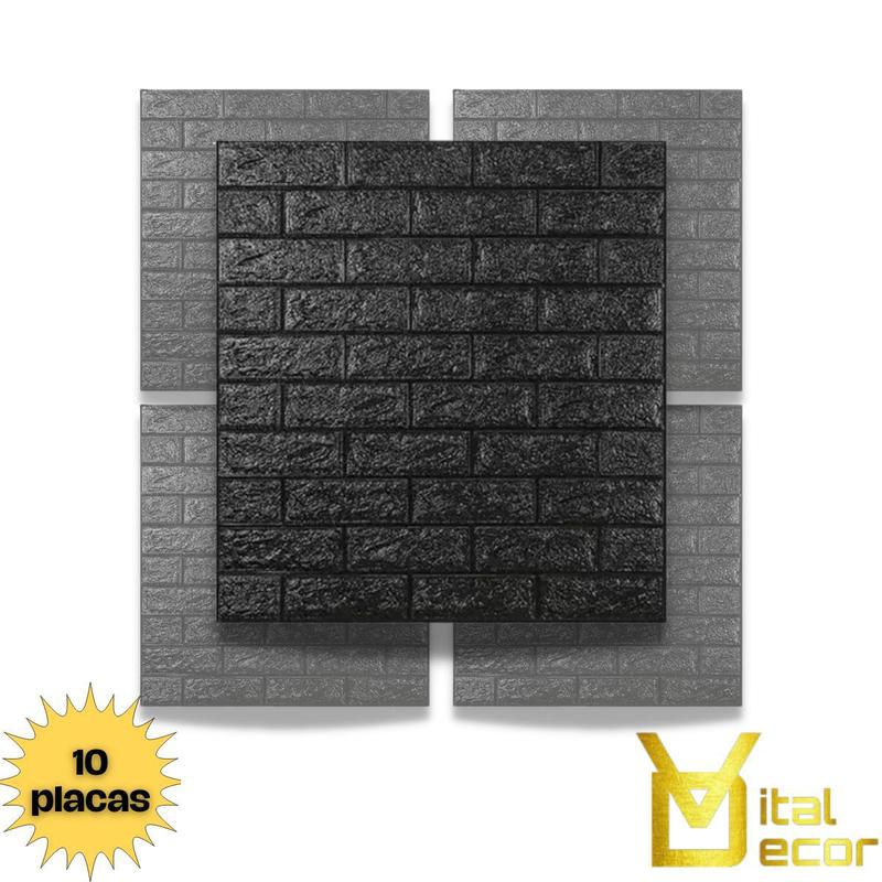 Kit 10 Painel 3d Revestimento De Parede Autocolante 70x77 Tijolinho ...