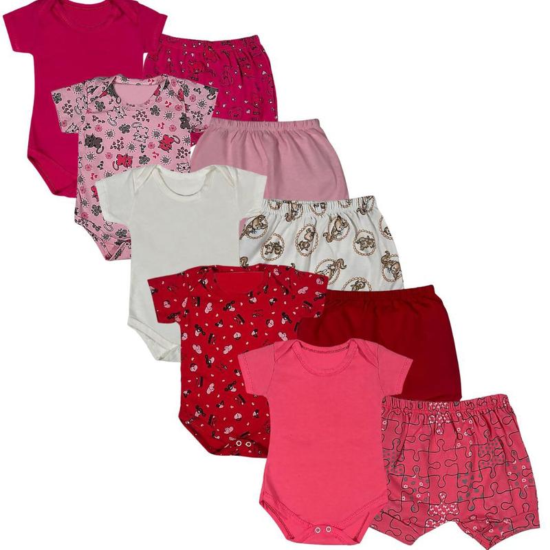 Kit 10 Peças Body Bebe M/Curta E Shorts 100% Algodão Menino - Bebe ...
