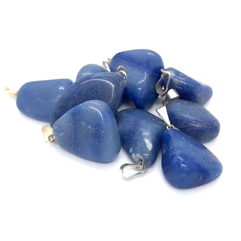 Kit 10 Pingentes Quartzo Azul Natural Equilíbrio Emocional - Flash ...