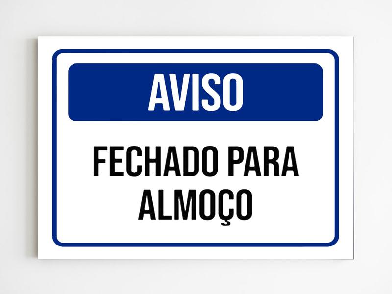 kit 10 Placas de aviso fechado para o almoço mdf 20x29 a4 - Mago das ...