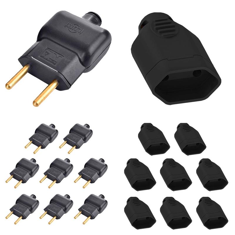 Kit 10 Plug Pino Macho 10a 2P com Tomada Femea 10 2P Ilumi - Plugs e ...