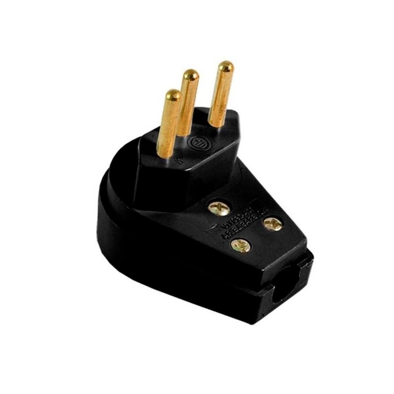 Kit 10 plug Pino macho Prensa cabo gigante Tomada 10A 250V Ilumi ...