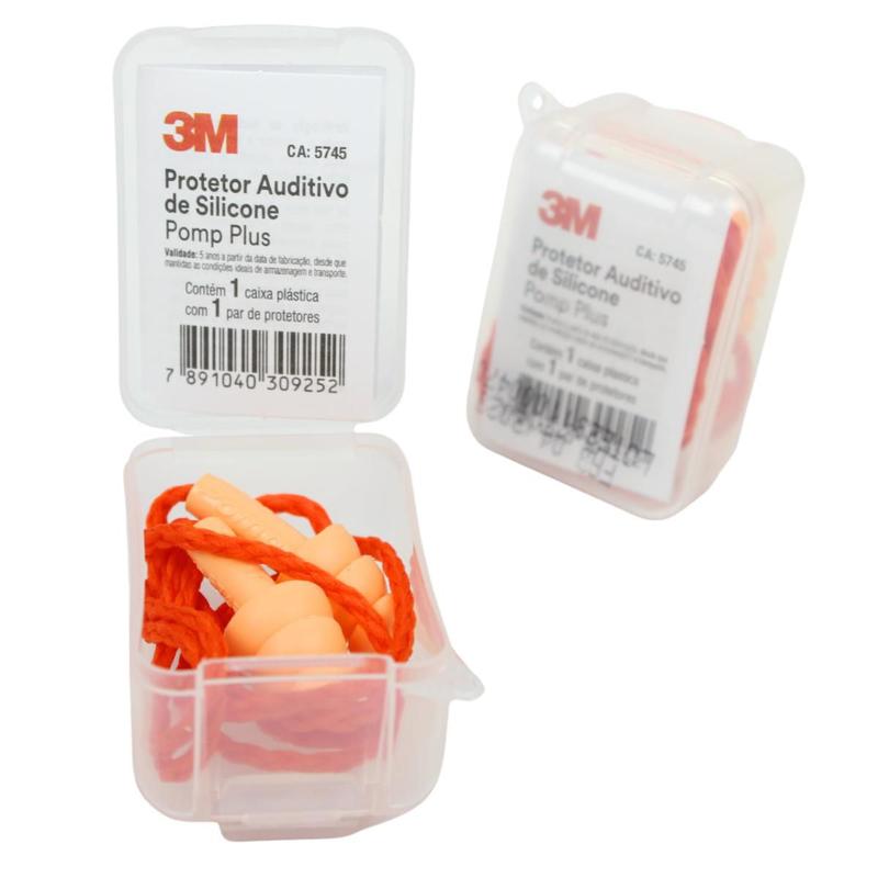 Kit 10 Protetor Auricular 3m Silicone Pomp Plus Com Cordão ca 5745 - Protetor Auricular ...