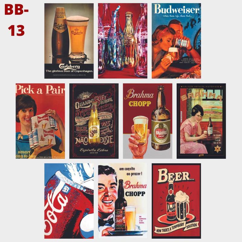 Kit 10 Quadros Areá De Churrasco Cerveja Beer Retro - Leão Placas ...