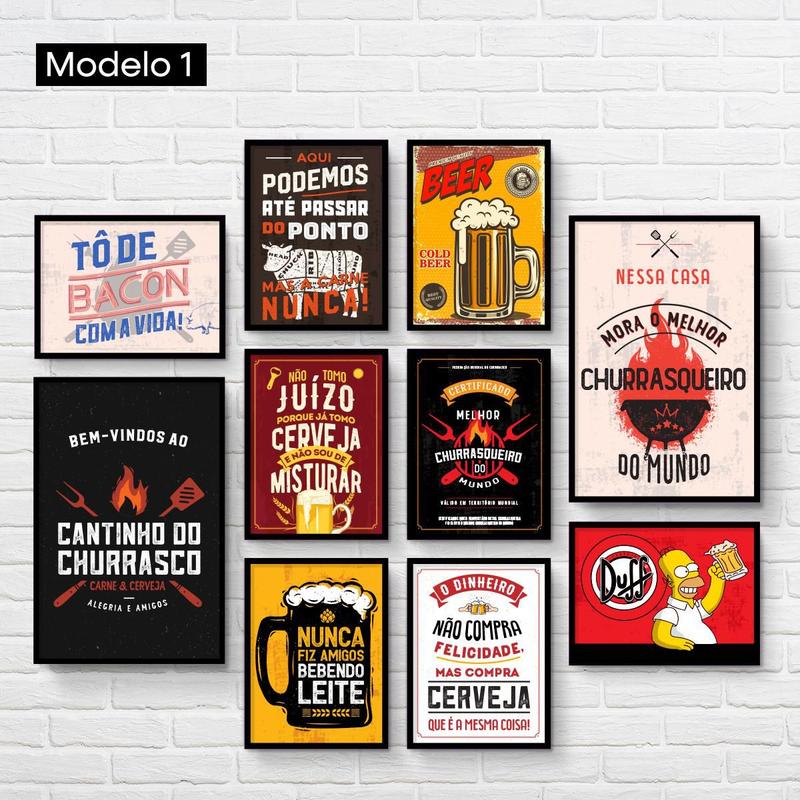 Kit 10 Quadros Decorativos Cantinho Do Churrasco Benecontê - Benecontê De bem com você - Quadro ...