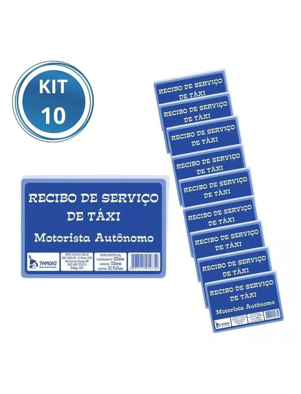 Kit 10 Recibo De Taxi Bloco Talão Para Motoristas Aplicativo - Tamoio ...