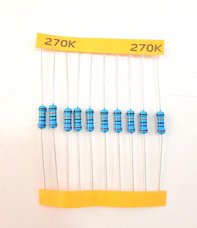 Kit 10 Resistor de Precisão 270K 1/2W 1% - Materiais Elétricos ...