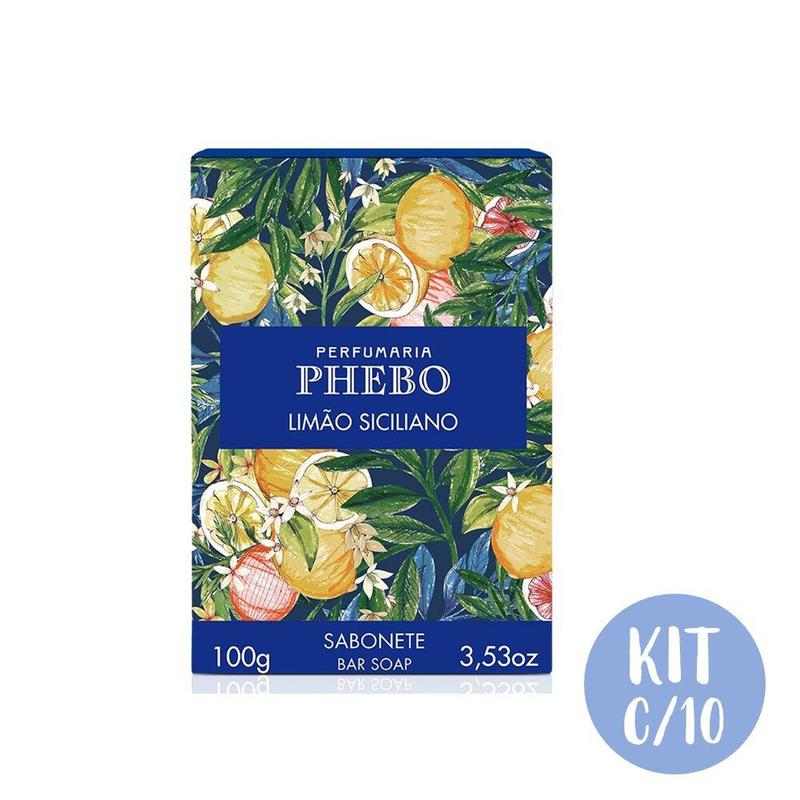 Kit 10 Sabonete em Barra Phebo Limão Siciliano Bar Soap 100g - Sabonete ...