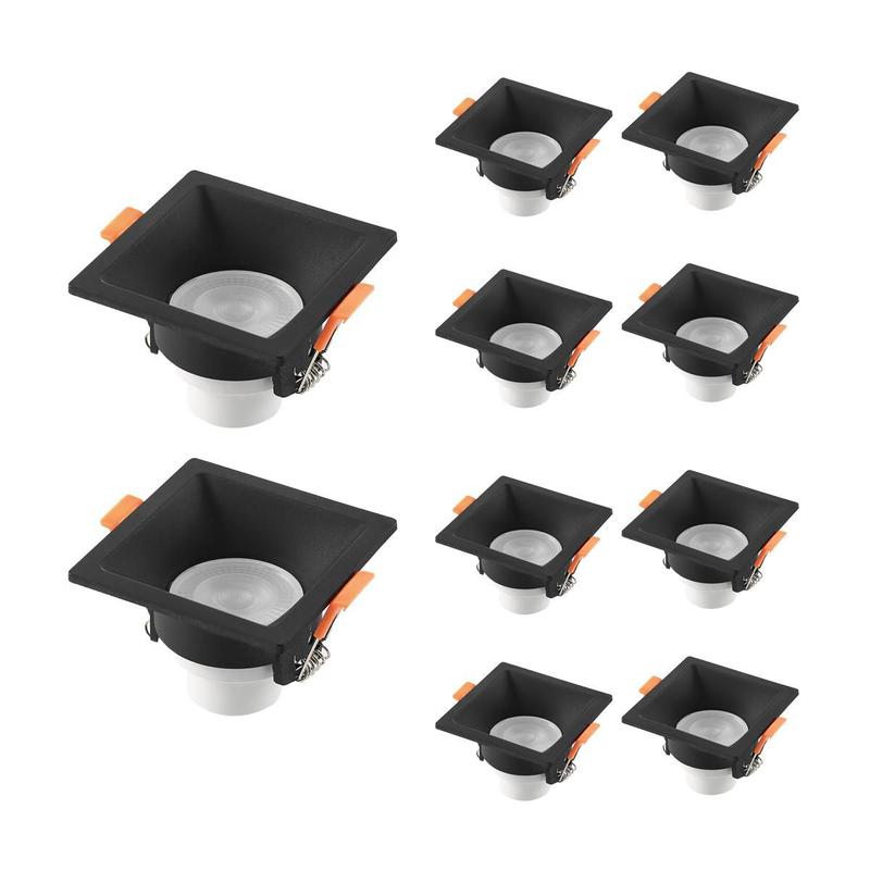 Kit 10 Spot de Led Recuado Embutir Quadrado 6W Bivolt Preto Blumenau ...