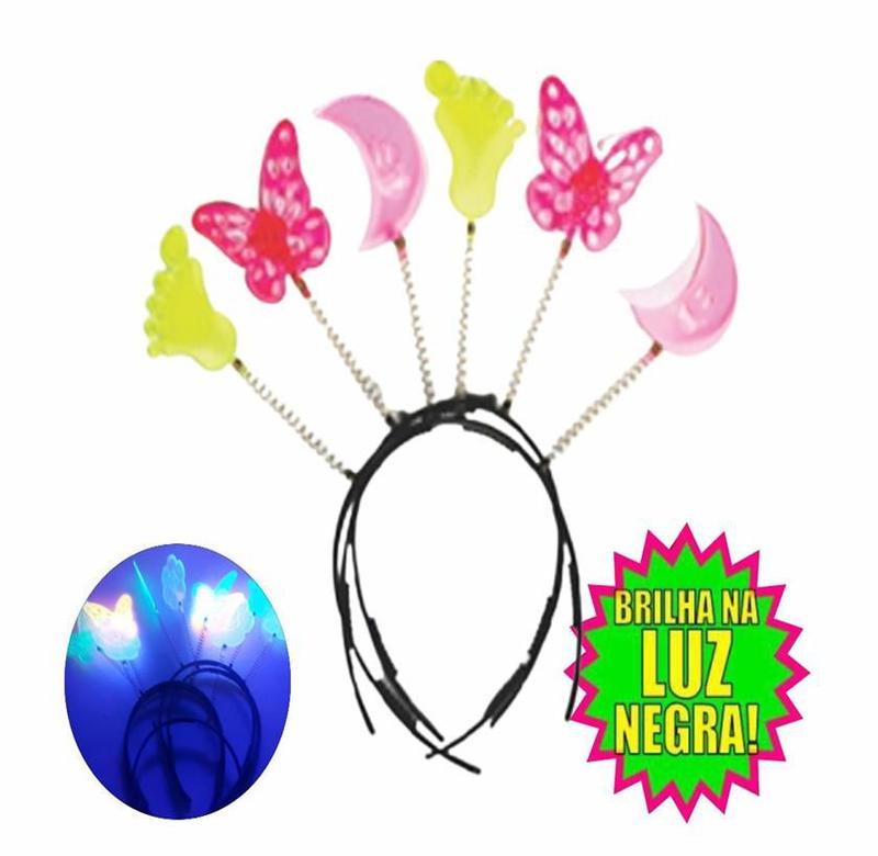 Kit 10 Tiaras Festa Neon Adereços Balada Brilha Na Luz Negra - Reino ...