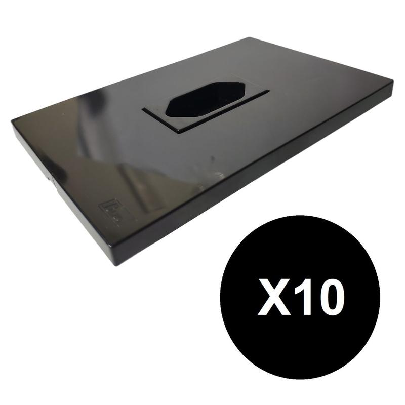 Kit 10 Tomada Simples Vertical 20A Blux Recta Preto Gloss - Tomadas ...
