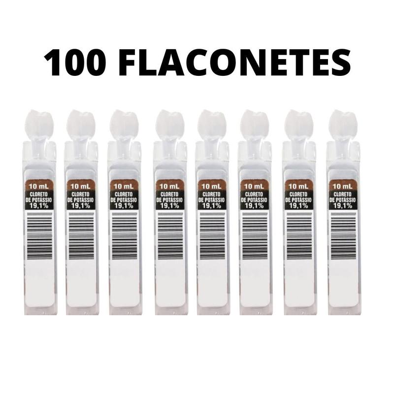 Kit 100 Flaconetes 10 Ml Cloreto de Potássio 19,1% Equiplex ...