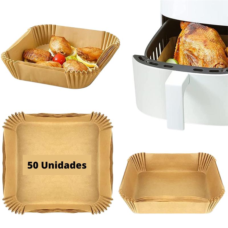 Kit 100 Forma De Papel Quadrado AirFryer Fritadeira Elétrica - Palksky ...