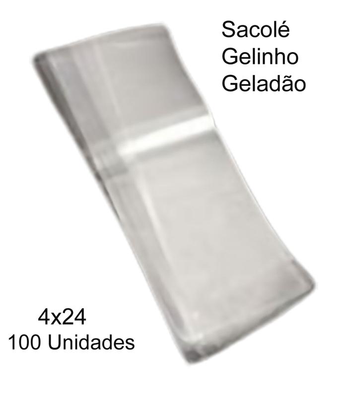 Kit 100 Saquinhos/Sacos plásticos resistentes 4x24 para Geladão/Gelinho ...
