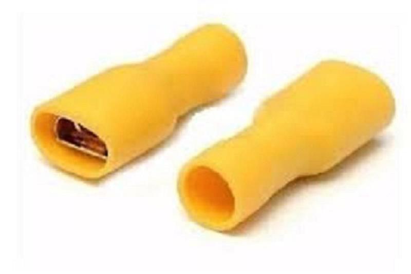 Kit 100 Terminais Fêmea Total Isolado Amarelo M5 2,7-6,6Mm - Crimper ...