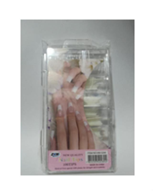 Kit 100 Unhas Tips Comum Natural (Branca) HM-0289 - Unha Tips / Tips de ...