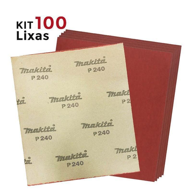 Kit 100Un Folha De Lixa Para Massa Grão 240 D-52526 Makita - Lixa para ...