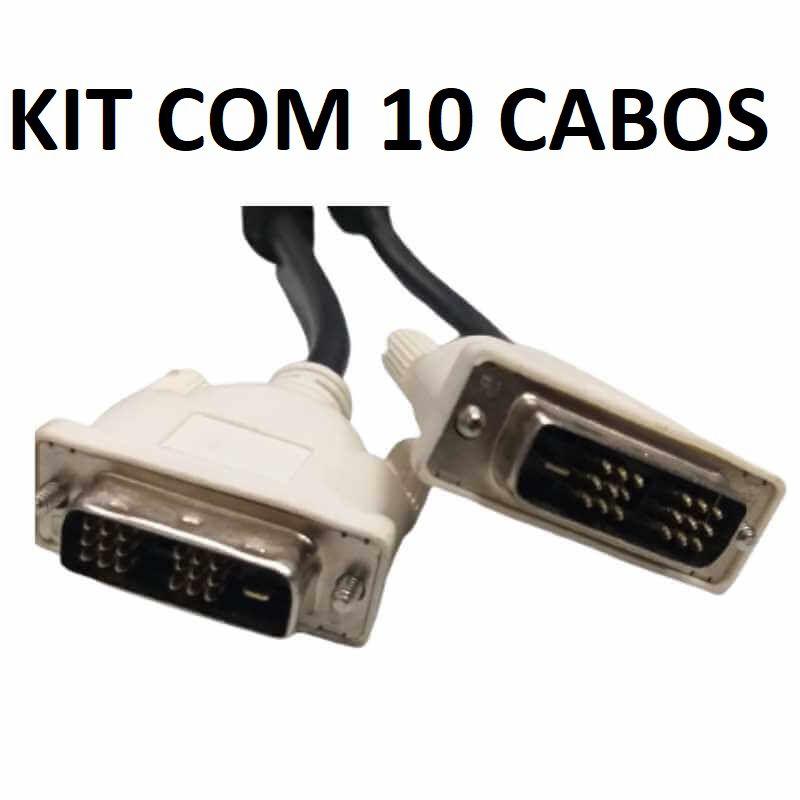 Kit 10x Cabo DVI D C/Filtro Monitor TV PC Projetor TV 1,5m - Casa dos Cabos - Cabos e ...