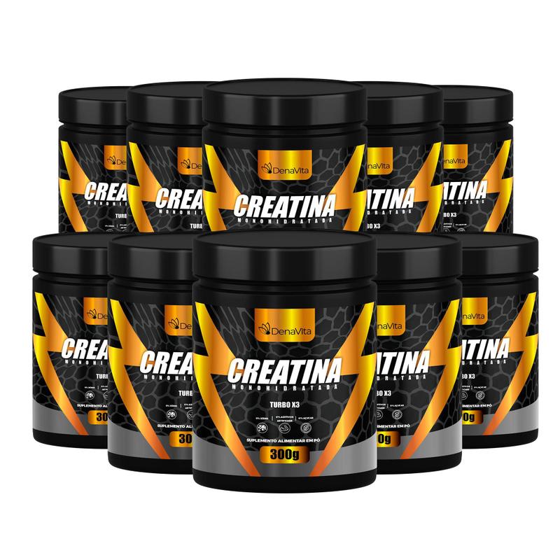 Kit 10x Creatina Monohidratada Turbo X3 Creatine 300mg - Denavita - Creatina - Magazine Luiza