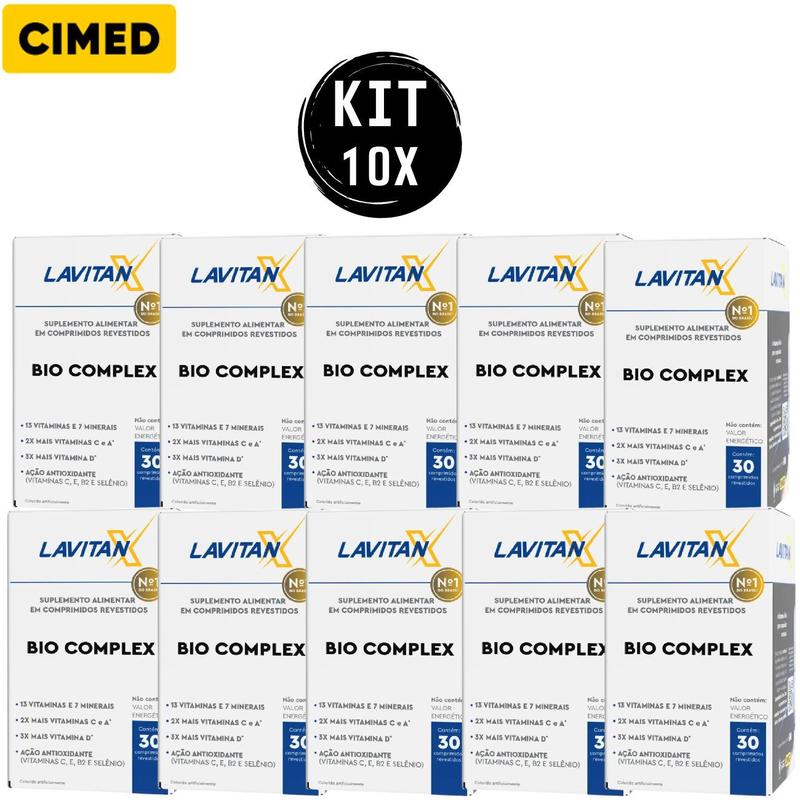 Kit 10x Lavitan Bio Complex Suplemento Alimentar com 30 Comprimidos ...
