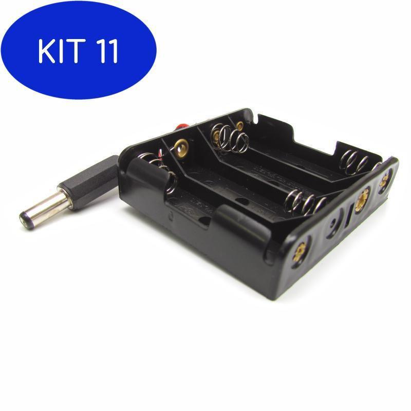 Kit 11 Adaptador Suporte 4 Pilhas Aa Com Plug Para Arduino Pic - Mj ...