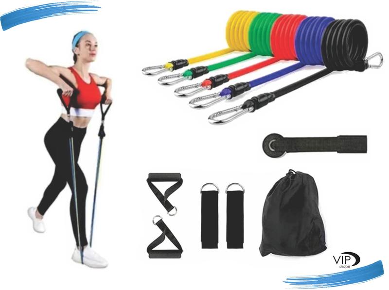 Kit 11 Elastico Extensor Treino Academia Exercícios Em Casa - VIP ...