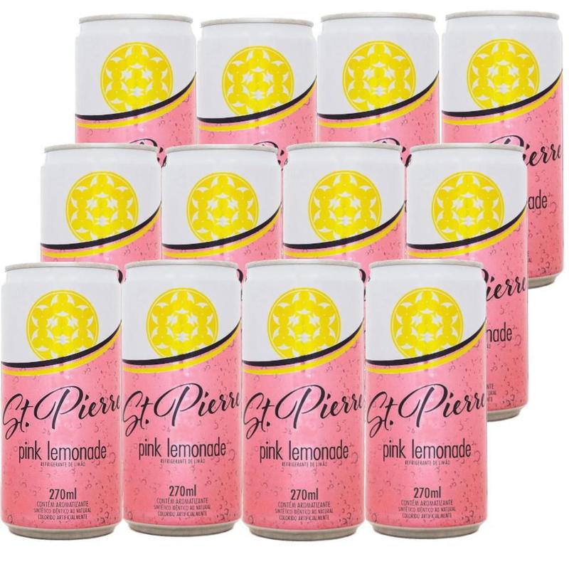 Kit 12 Agua Tônica St Pierre Pink Lemonade Lata 270Ml - St. Pierre ...