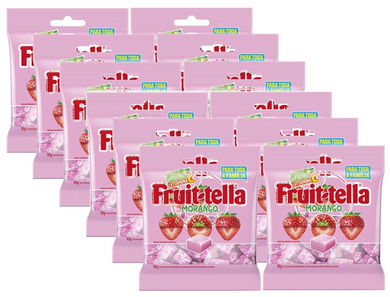 kit 12 Bala Fruit-Tella Sabor Morango Pacote 92g - Balas - Magazine Luiza