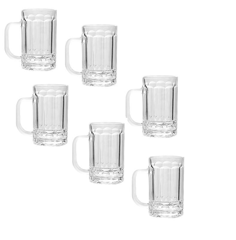 Kit 12 Caneca Chopp Alça 380ml Vidro Cerveja Bar Restaurante Everest ...