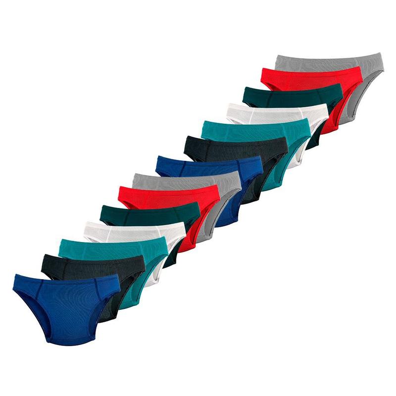 Kit 12 Cuecas Juvenil 01 a 12 Anos Infantil Slip Microfibra Tradicional ...