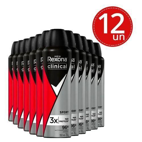 Kit 12 Desodorantes Aerosol Rexona Clinical Sport 150Ml - Desodorante ...