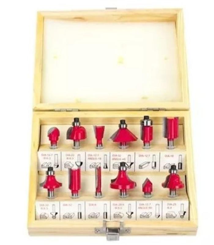 Kit 12 Fresas Maleta 6mm Tupia Makita Bosch Manual Importada - new ...