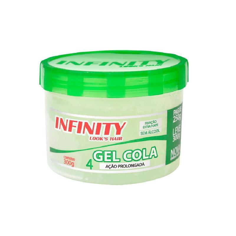 Kit 12 Infinity Hair Gel Cola Incolor 300g - Pomada para Cabelo ...
