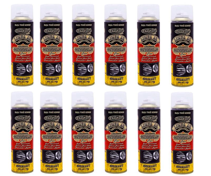 Kit 12 Limpa Ar Condicionado Automotivo Spray Higienização Centralsul ...