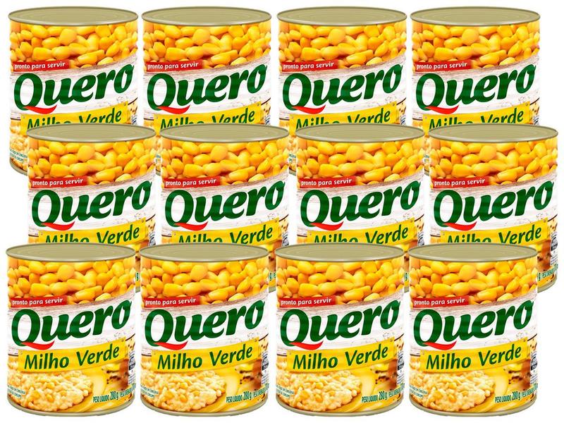 Kit 12 Milho Verde Pronto para Servir Quero Lata 170g - Milho em ...