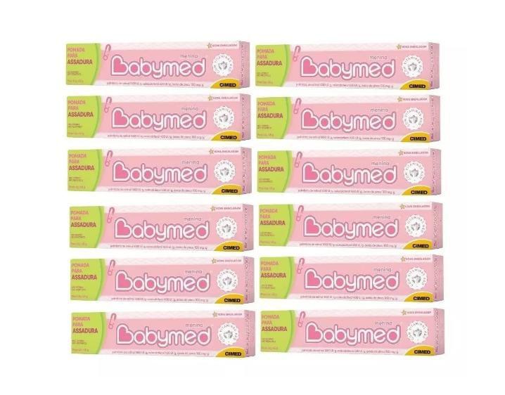 Kit 12 Pomadas Babymed Rosa 45g - Cimed - Creme/ Pomada para Assadura ...