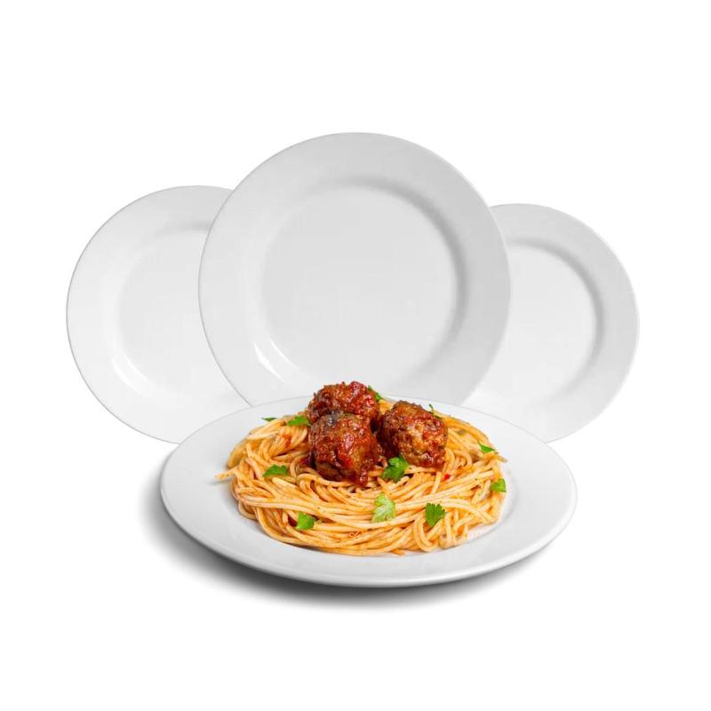 Kit 12 Prato Refeição Melamina Branco Hotel Bar Restaurante - ECOS ...