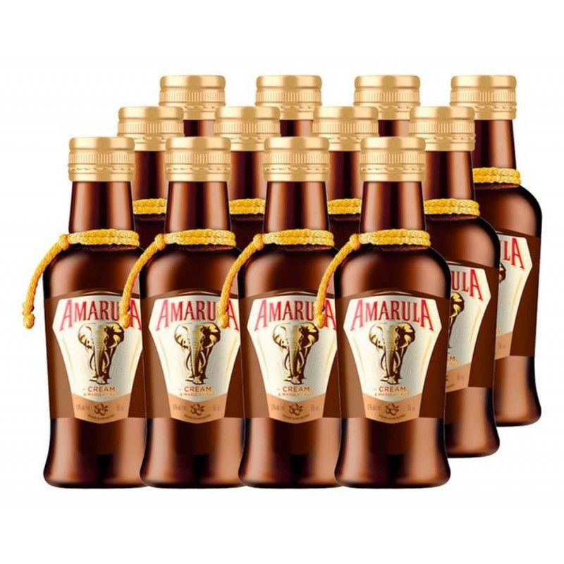 Kit 12 Unidades Mini Licor Amarula 50ml Miniatura Mini Garrafa - Licor ...