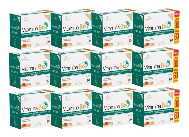 Kit 12x Vitamina B12 750Mg 90 Cápsulas Softgel - La San-Day - La San ...