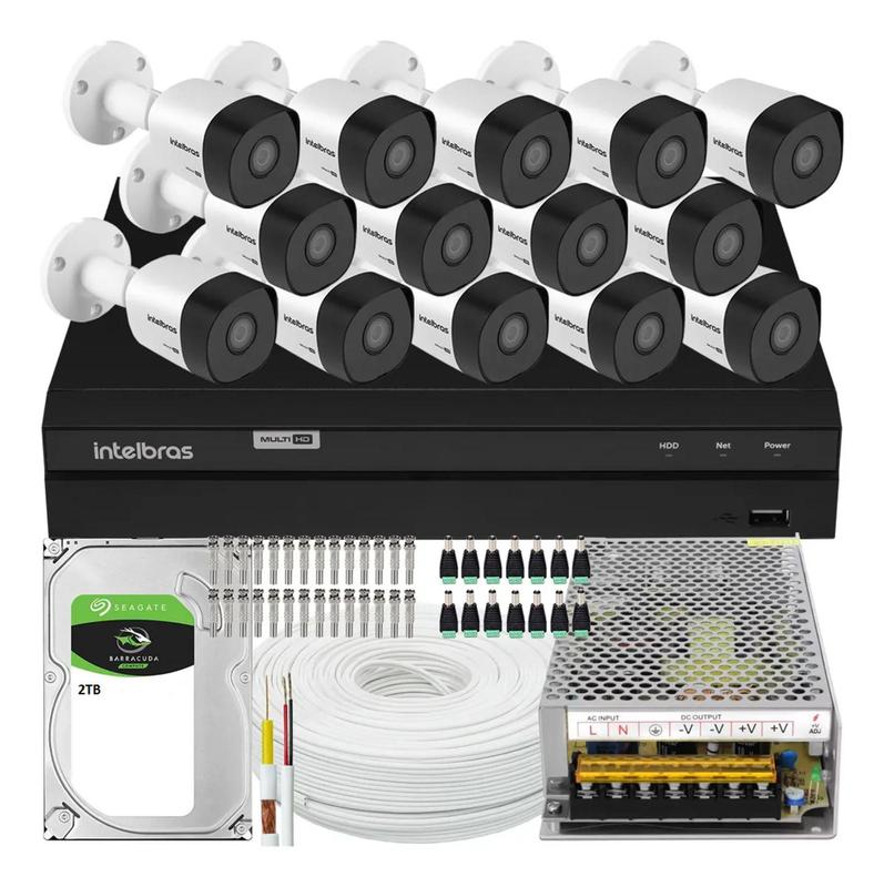 Kit 14 Câmeras Intelbras Multi Hd 1120b Dvr 16 Canais C/ Hd 2TB ...