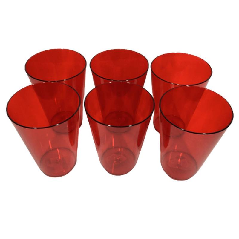 kIT 15 Copo de Plastico Vermelho Transparente Mix 500ml - PLAST FESTA ...