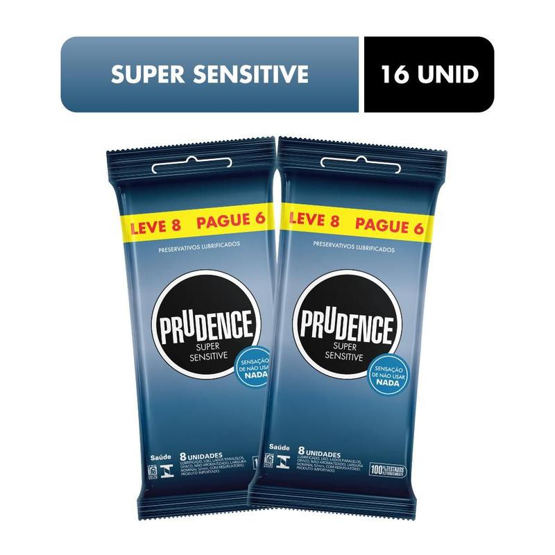 Kit 16 Preservativo Camisinha Super Sensitive Prudence Pacote Com 8 - Preservativo - Magazine Luiza